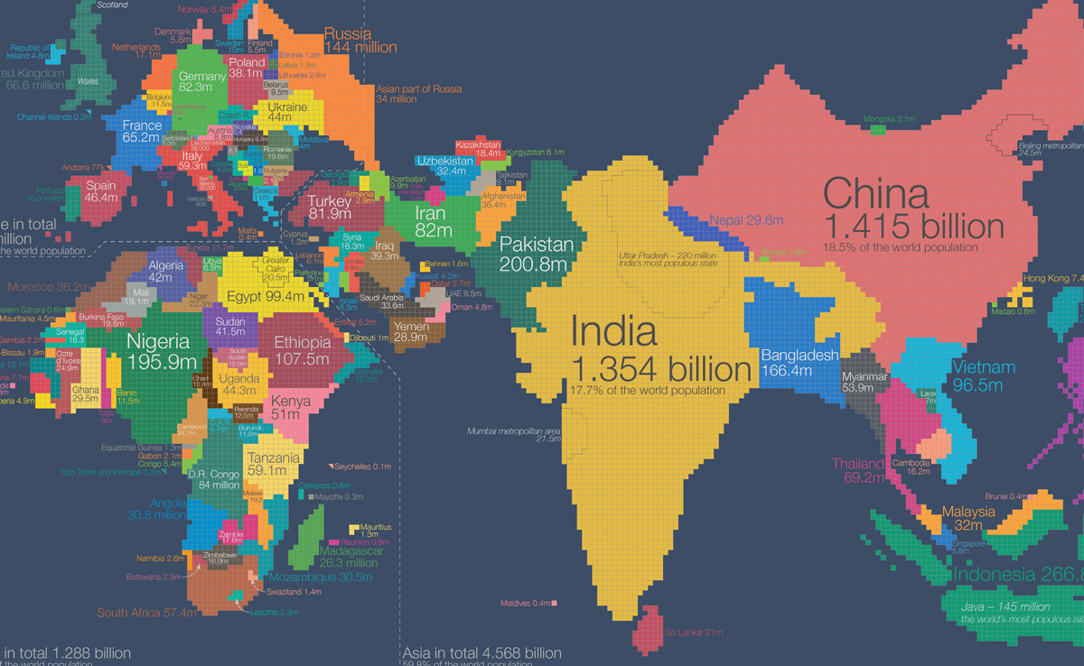 Explora El Mapa De Los Países Más Poblados Del Mundo Con Nombres